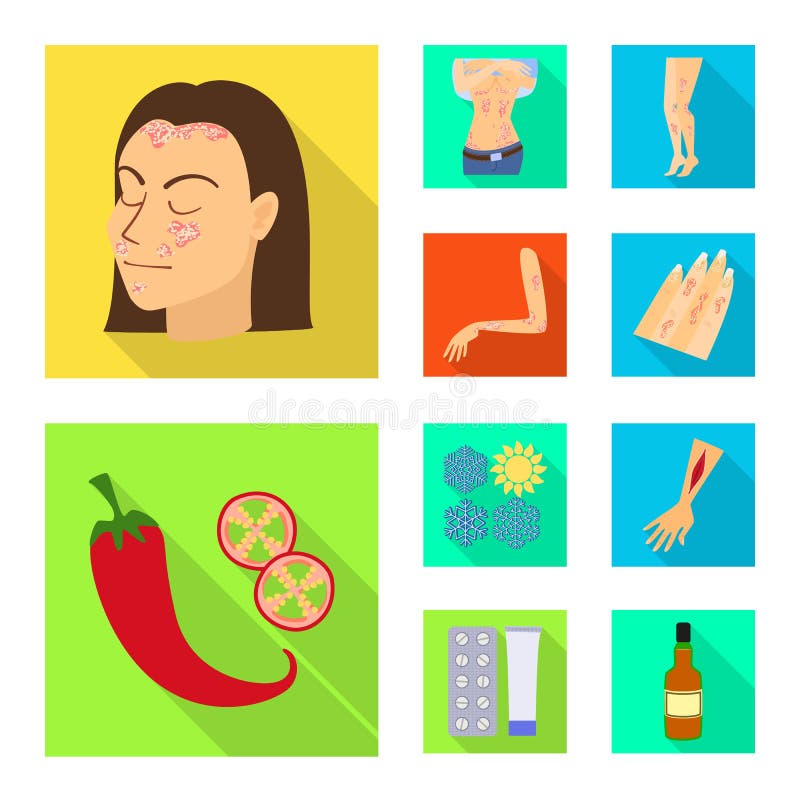Vector Design Of Dermatology And Disease Icon Set Of Dermatology And