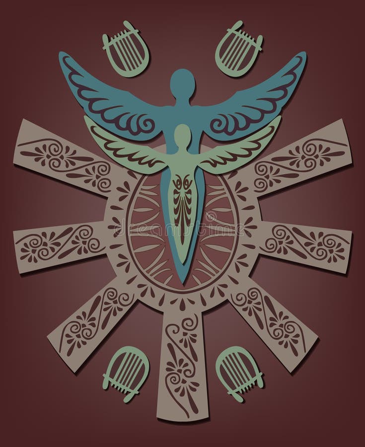 Vector Illustration Des Griechischen Mythos Daedalus Und Ikarus Vektor ...