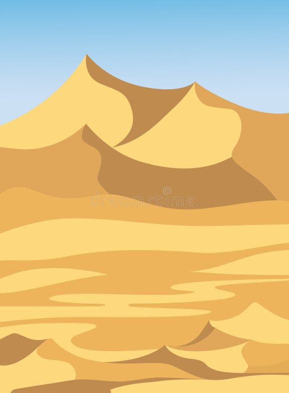 Vector Illustration of Desert. . Dunes and Sand Dunes Stock Vector ...