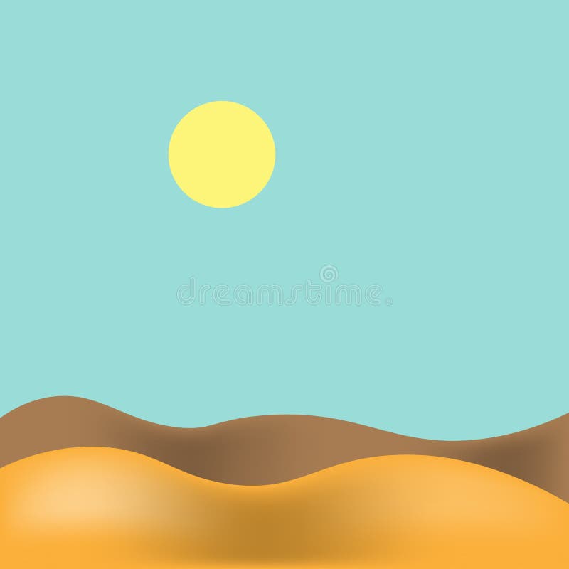 Vector Illustration of Desert Landscape with a Sky and Land Stock ...