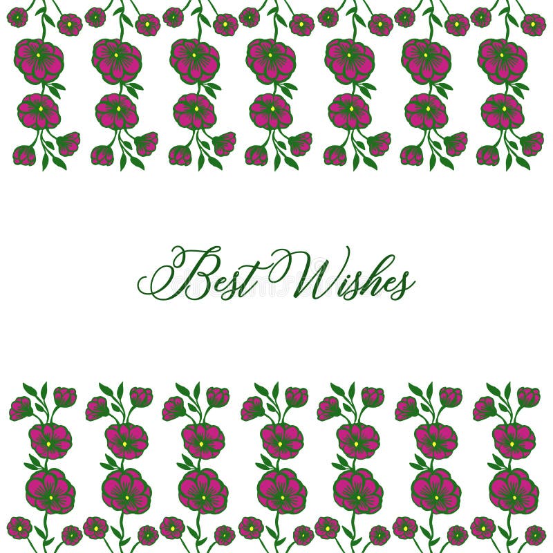 Vector Illustration Design Artwork Floral Frame for Card Best Wishes ...