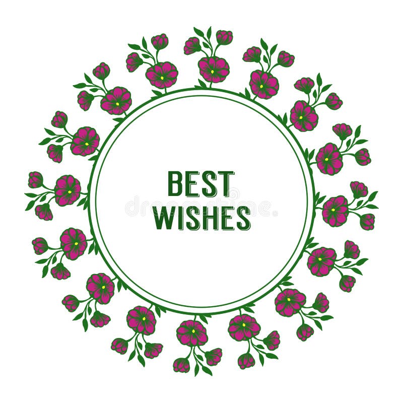 Vector Illustration Design Artwork Floral Frame for Card Best Wishes ...
