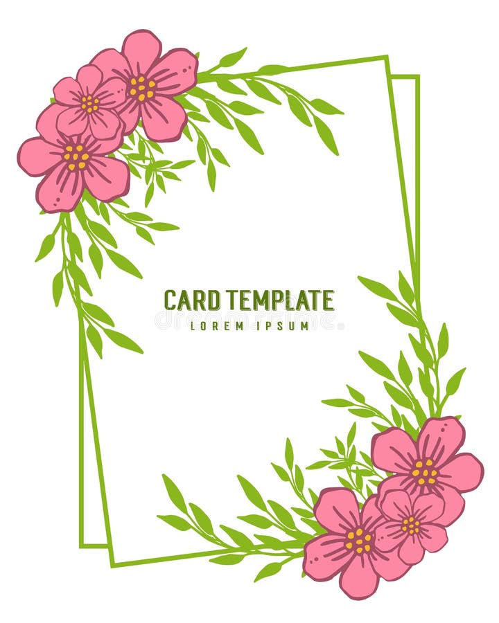 Vector Illustration Design Artwork Pink Flower Frame for Card Template ...