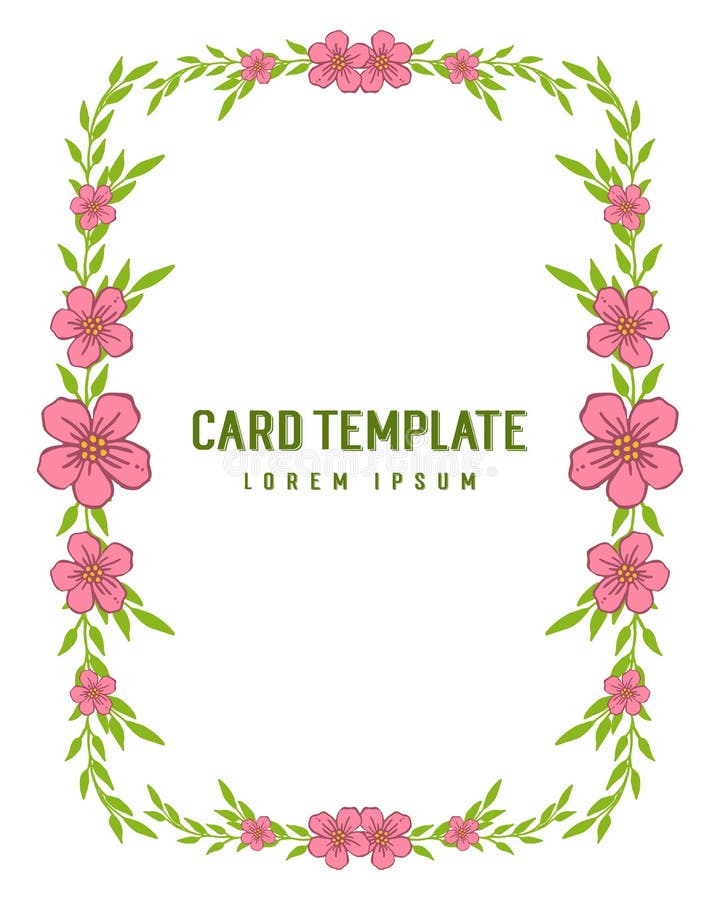 Vector Illustration Design Artwork Pink Flower Frame for Card Template ...