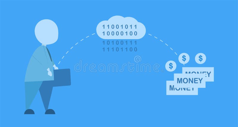 Vector Illustration Design in Concept of Cloud Encoding Services Stock Illustration ...