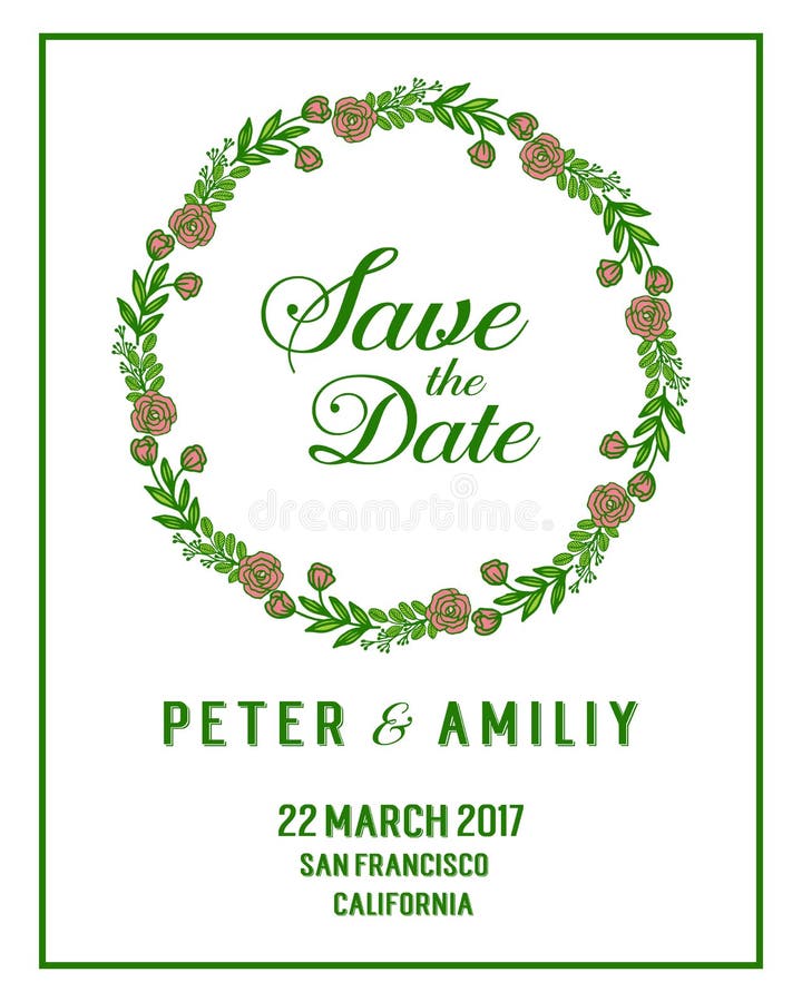 Vector Illustration Design Elemen Rose Flower Frame for Writing Save ...