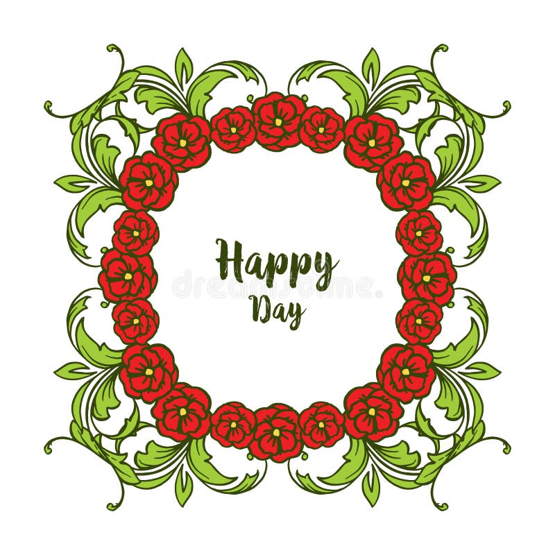 Vector Illustration Design Floral Frame with Invitation Happy Day Stock ...