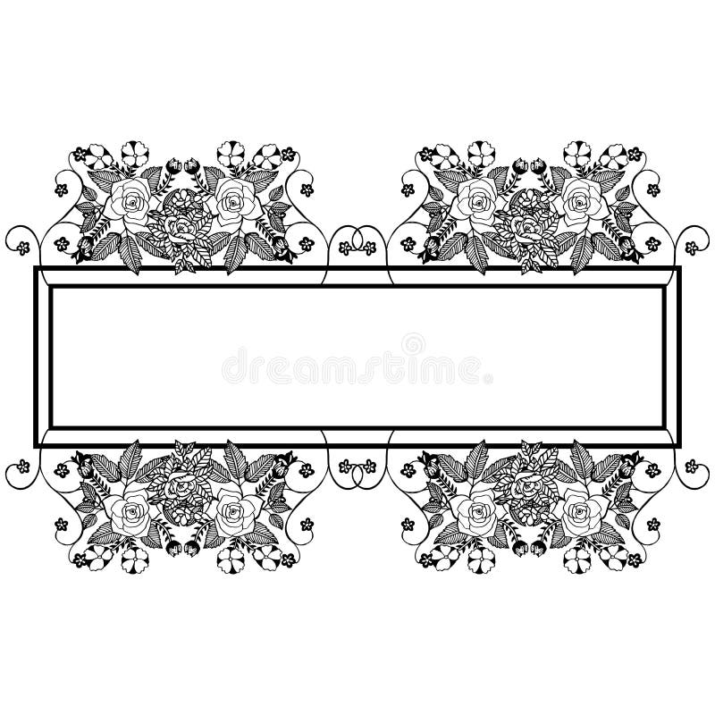 Vector Illustration Design Flower Frame with Beautiful Pattern Stock ...