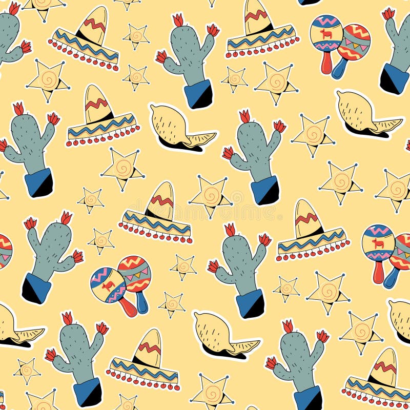 Vector Illustration with Design for the Mexican Holiday.Pattern with ...
