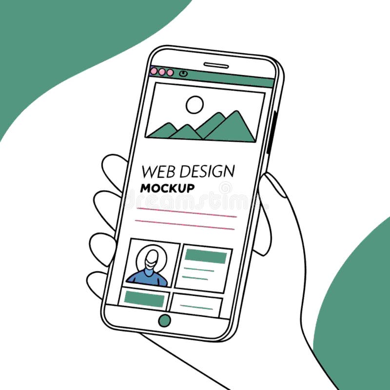 Vector Illustration Mobile Mockup Stock Illustration - Illustration of ...