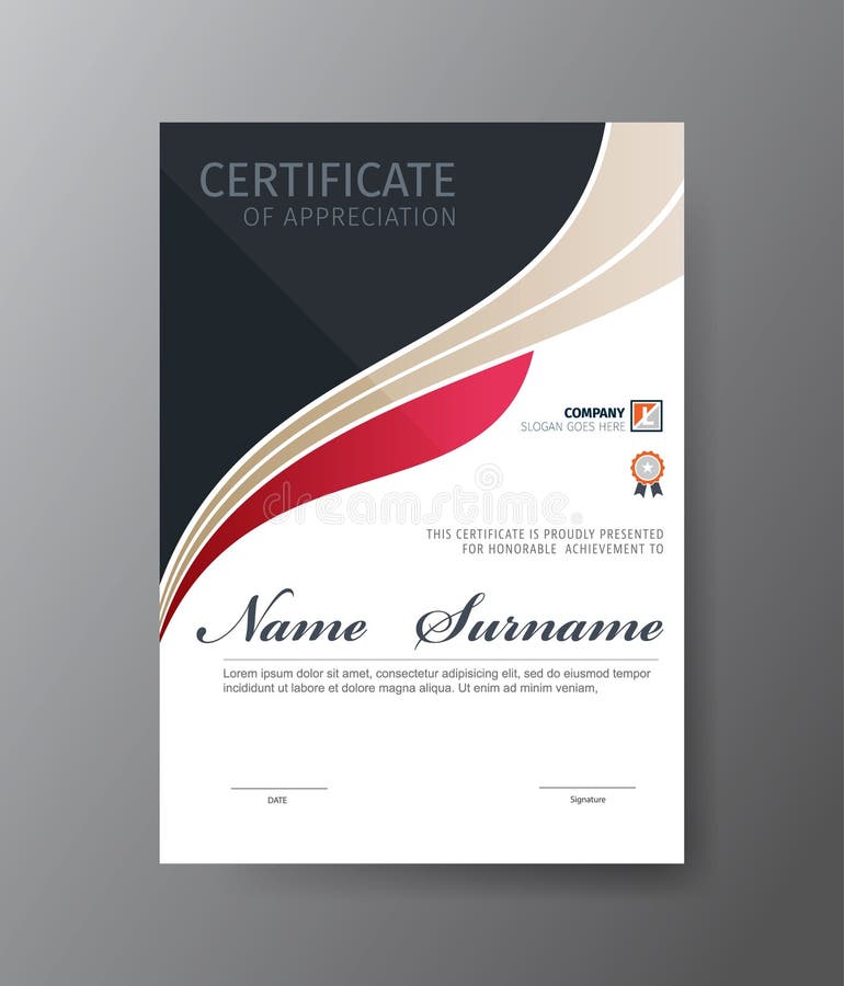 Vector Template for Certificate or Diploma Stock Vector - Illustration ...