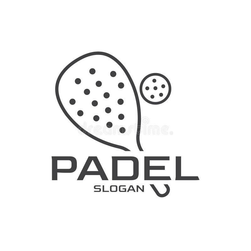 Vector Illustration Design of Paddle Racket Logo with Simple Ball Stock ...