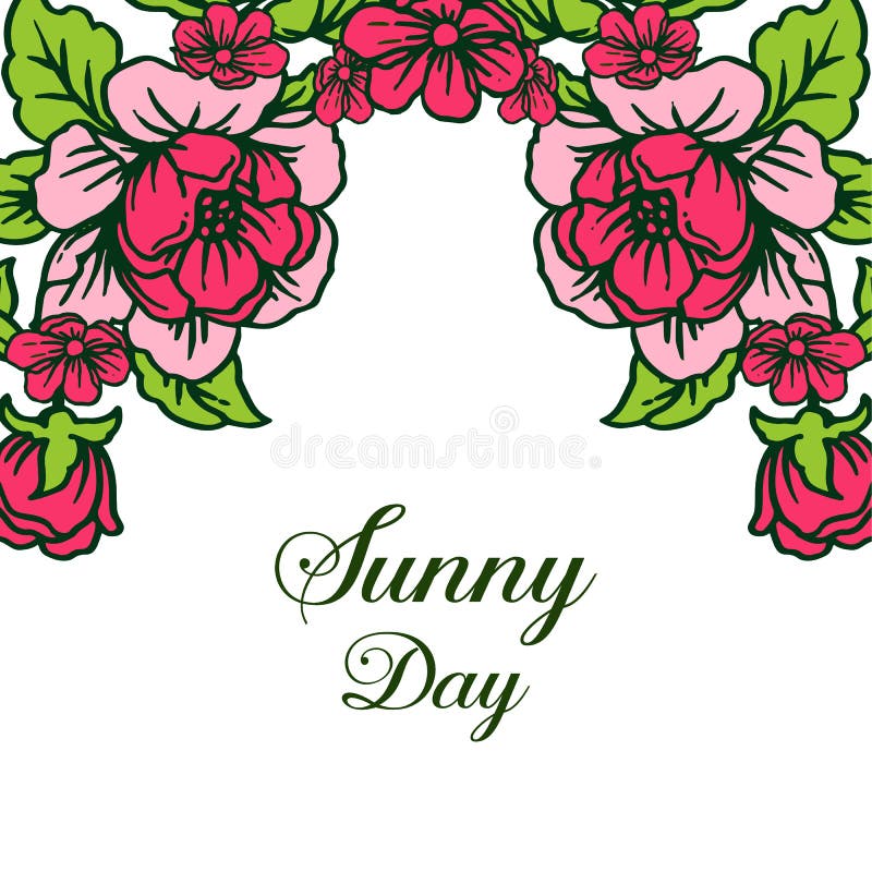 Vector Illustration Design Sunny Day with Blossom Flower Frame Stock ...