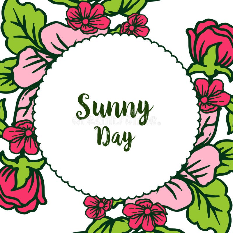 Vector Illustration Design Sunny Day with Blossom Flower Frame Stock ...
