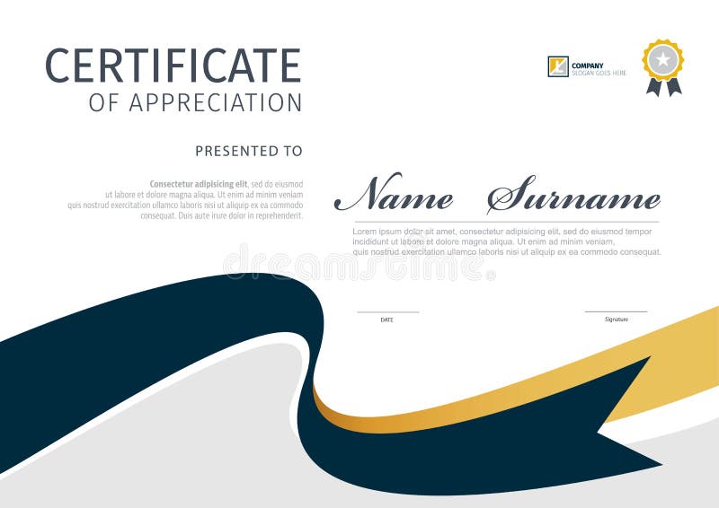 Vector Template for Certificate or Diploma Stock Vector - Illustration ...
