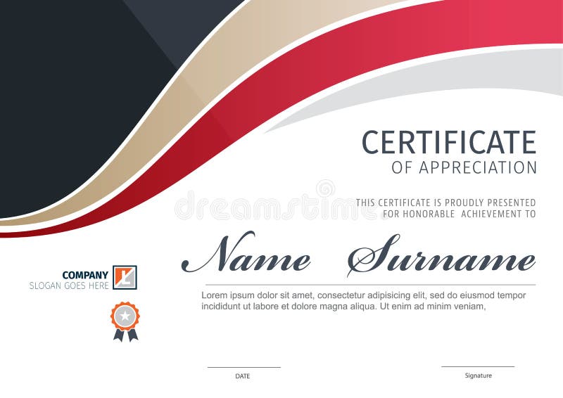 Vector Template for Certificate or Diploma Stock Vector - Illustration ...