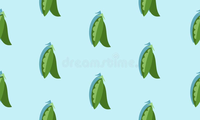Seamless Blue Background with Peas Pods with Shadow. Stock Vector ...