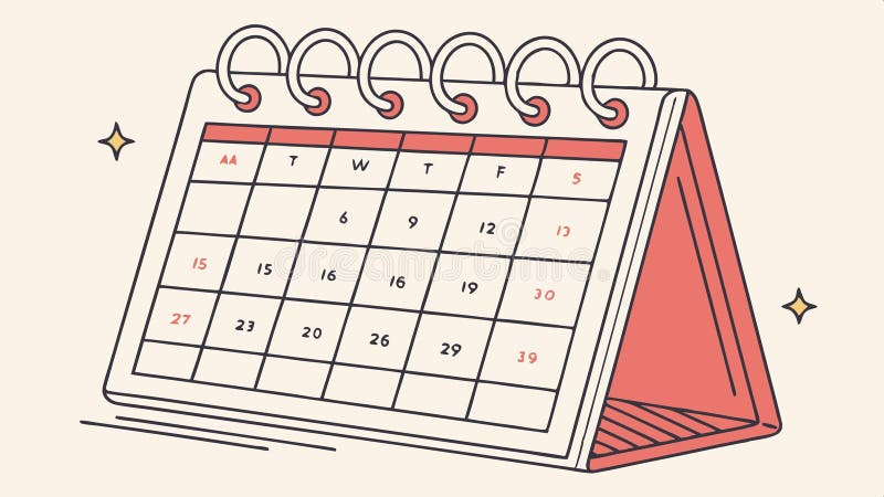 Desk Calendar Illustration, Monthly Planner for Events and Important ...