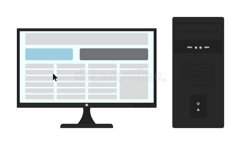 Classic Desktop Computer Setup with Widescreen Monitor Stock ...