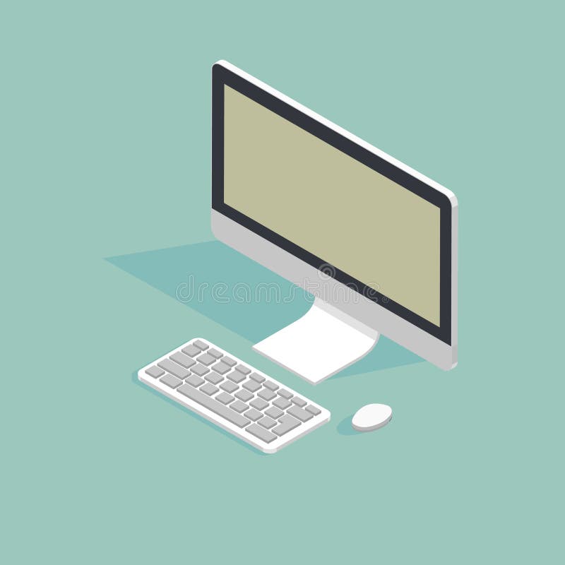 Vector Illustration of a Desktop Computer Stock Vector - Illustration ...