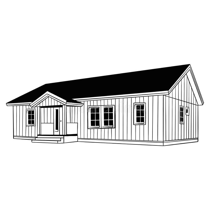 Vector Illustration of Detailed House Isolated on White Background ...