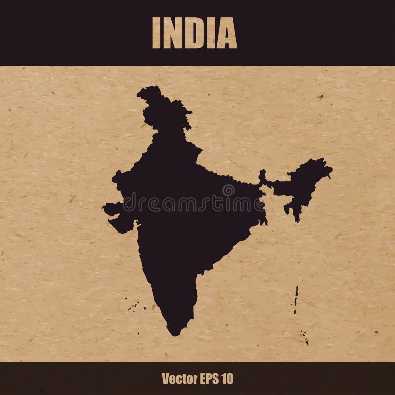 Detailed Map of India on Craft Paper Stock Vector - Illustration of ...