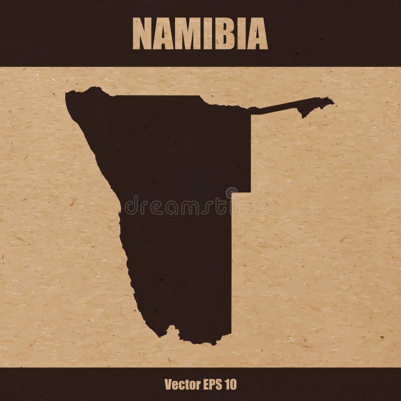 Detailed Map of Namibia on Craft Paper or Cardboard Background Stock ...