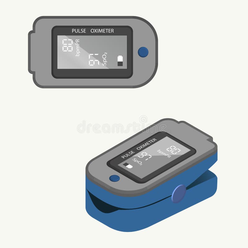 Vector Illustration of a Device for Measuring Oxygen in Human Blood ...