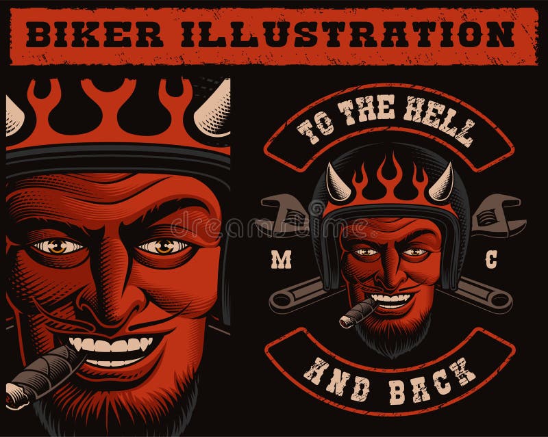Vector Illustration of a Devil Biker Stock Illustration - Illustration ...