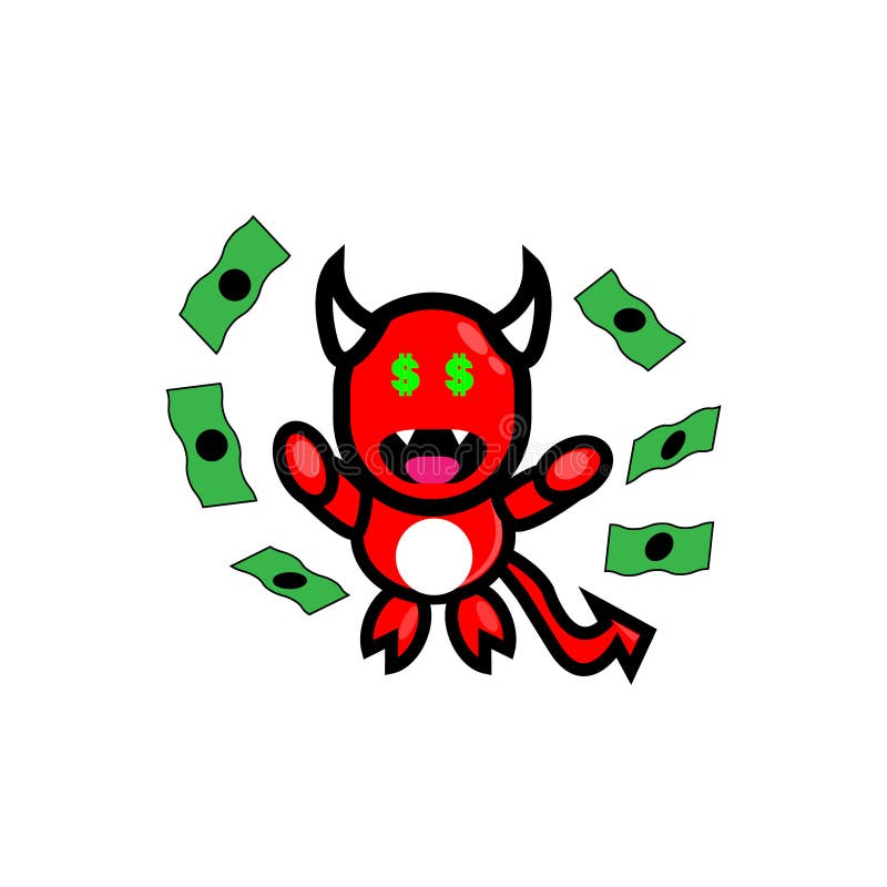 Vector Illustration of the Devil and Money. Good for Mascot, Logo. Icon ...