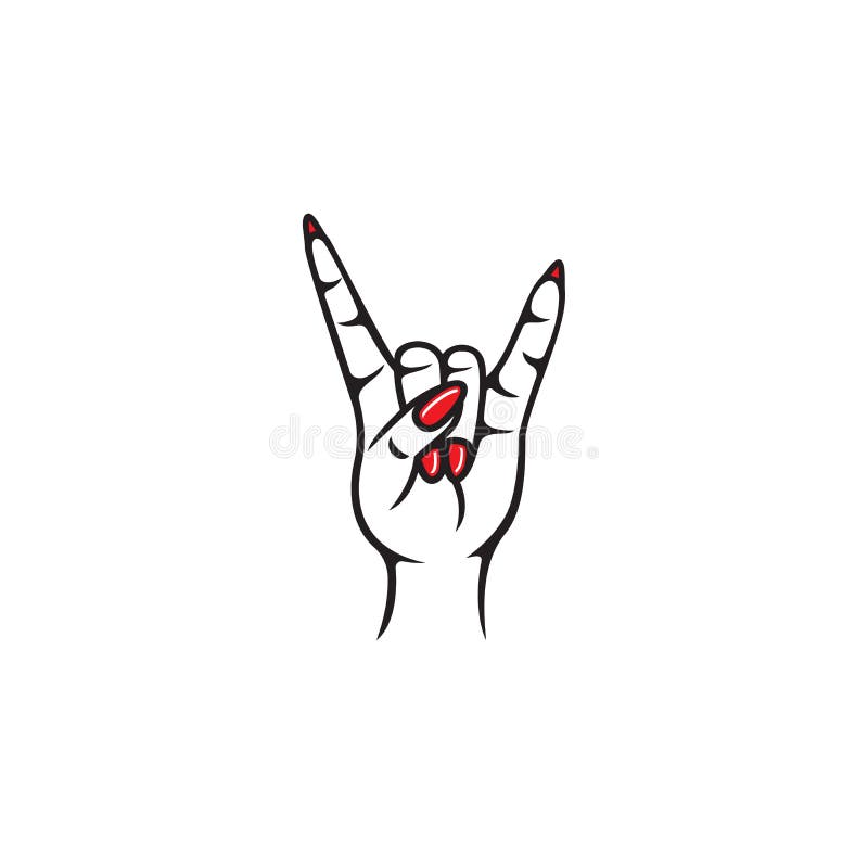 Devil Woman Rock and Roll Sign Stock Vector - Illustration of cartoon ...