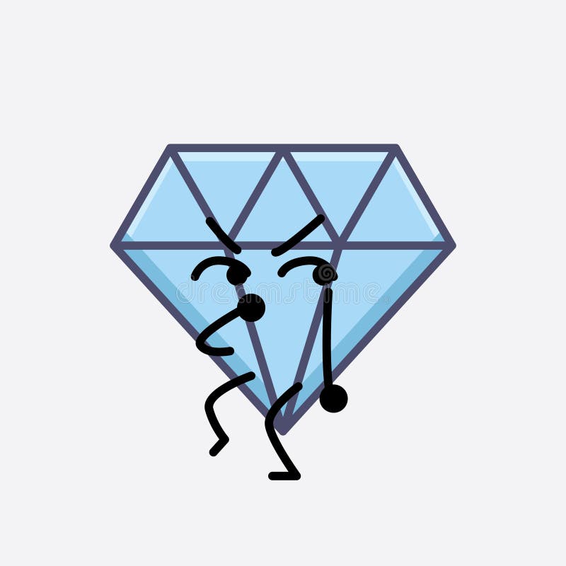Vector Illustration of Diamond Character Mascot Stock Vector ...