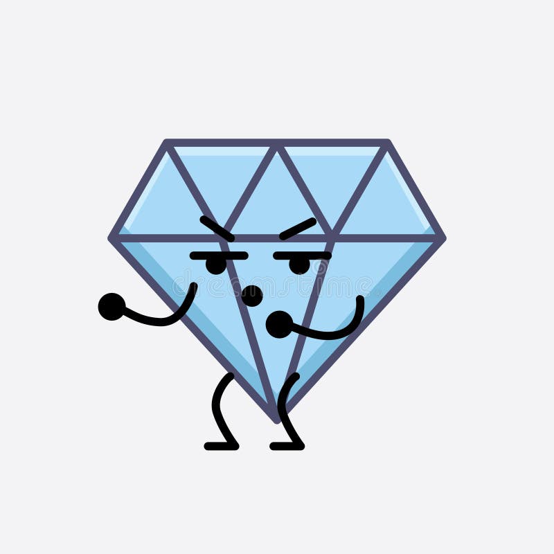 Vector Illustration of Diamond Character Mascot Stock Vector ...