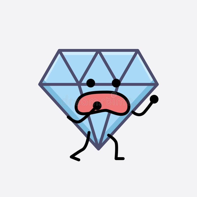 Vector Illustration of Diamond Character Mascot Stock Vector ...