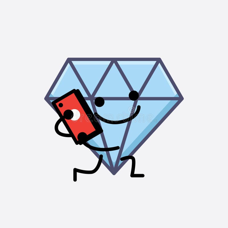 Vector Illustration of Diamond Character Mascot Stock Vector ...