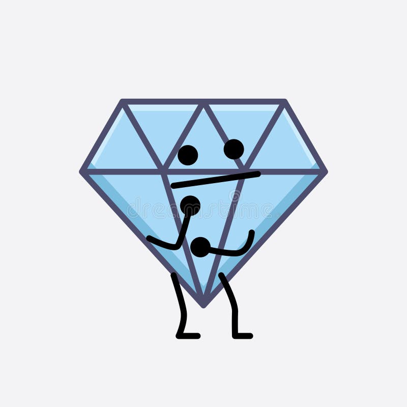 Vector Illustration of Diamond Character Mascot Stock Vector ...