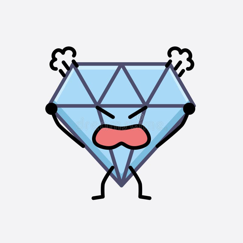 Vector Illustration of Diamond Character Mascot Stock Vector ...