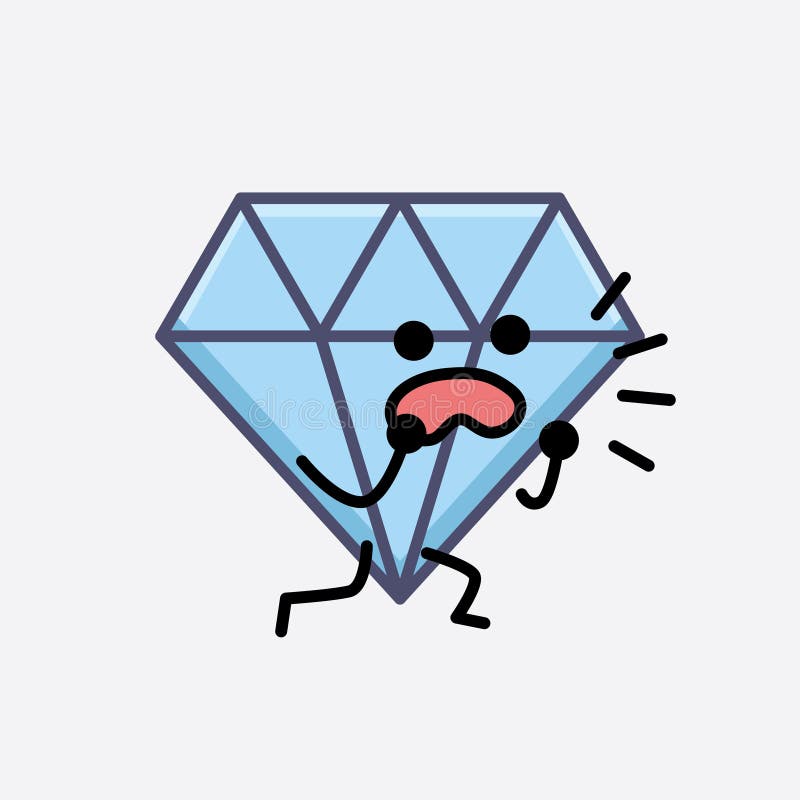 Vector Illustration of Diamond Character Mascot Stock Vector ...