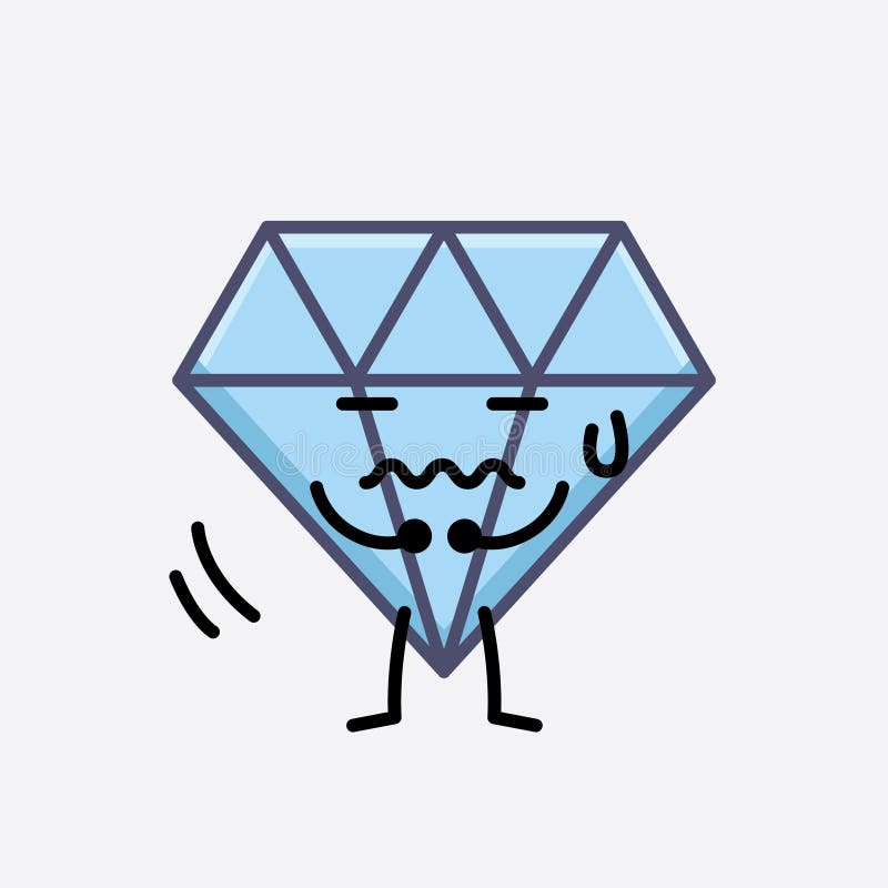 Vector Illustration of Diamond Character Mascot Stock Vector ...
