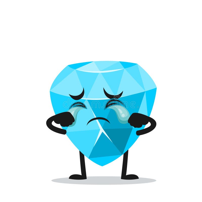 Crying diamond cartoon stock illustration. Illustration of clipart ...