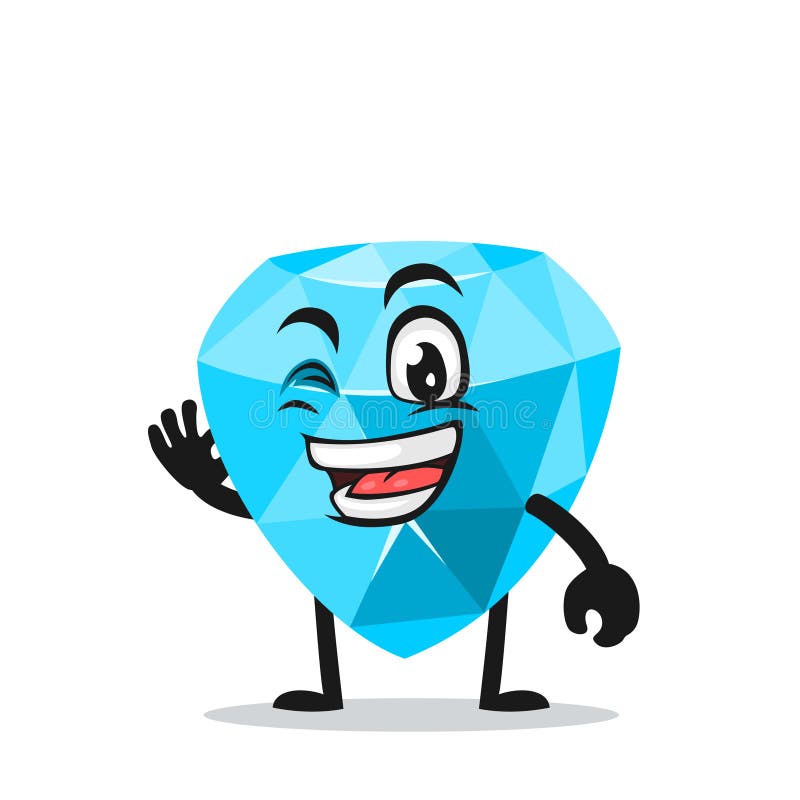 Vector Illustration of Diamond Mascot or Character Stock Vector ...