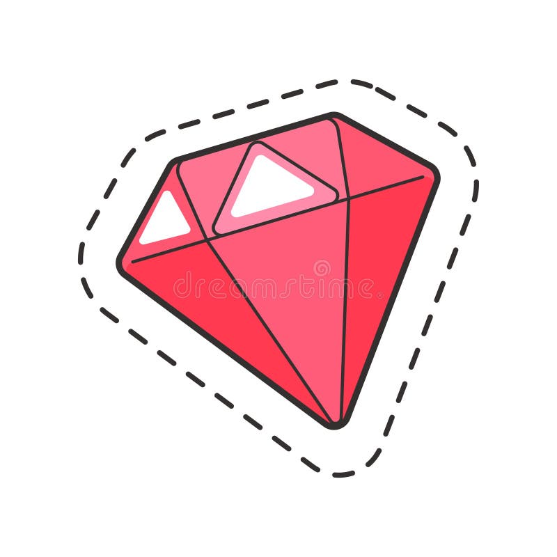 Vector Illustration of a Diamond Sticker Stock Vector - Illustration of ...
