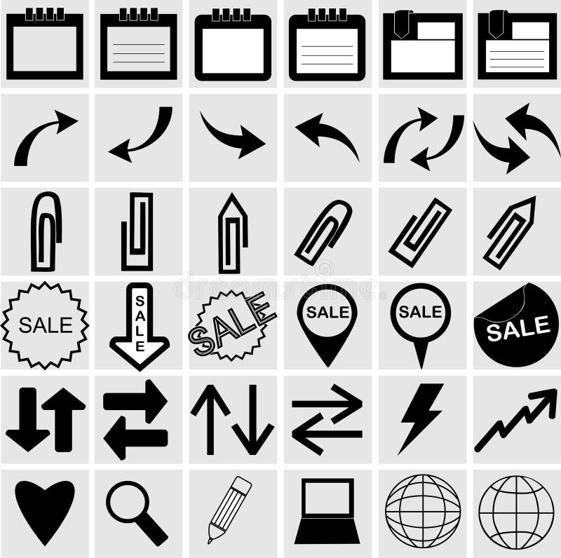 Vector Illustration of Different Icons Stock Vector - Illustration of ...