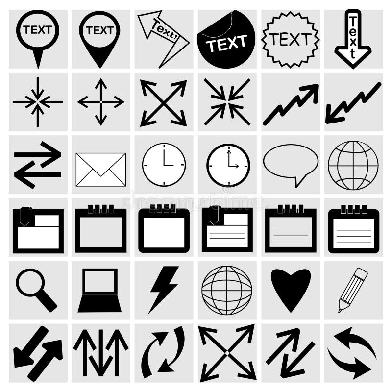 Vector Illustration of Different Icons Stock Vector - Illustration of ...