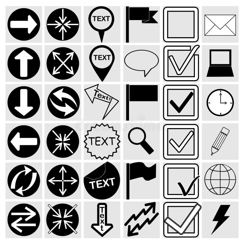 Vector Illustration of Different Icons Stock Vector - Illustration of ...