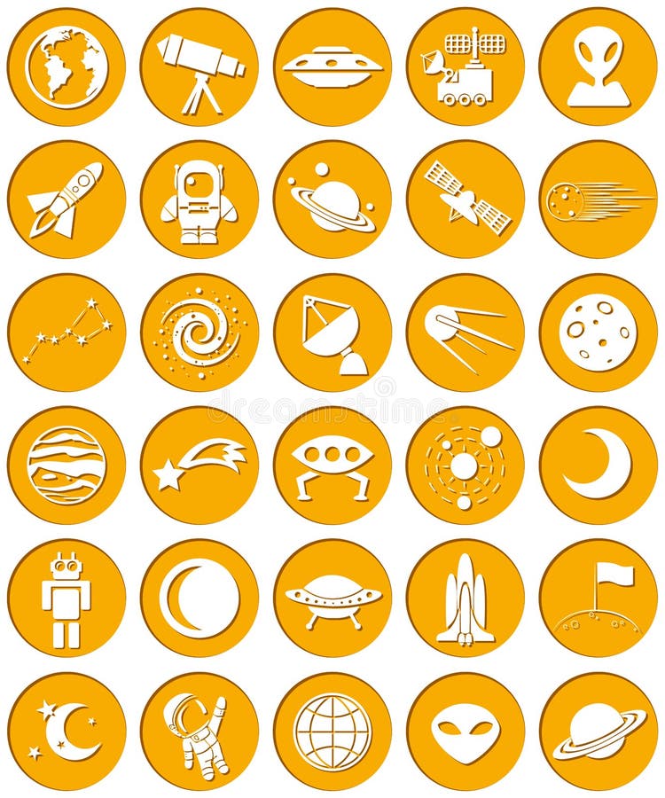 Space cosmic vector icons stock vector. Illustration of astronomy ...