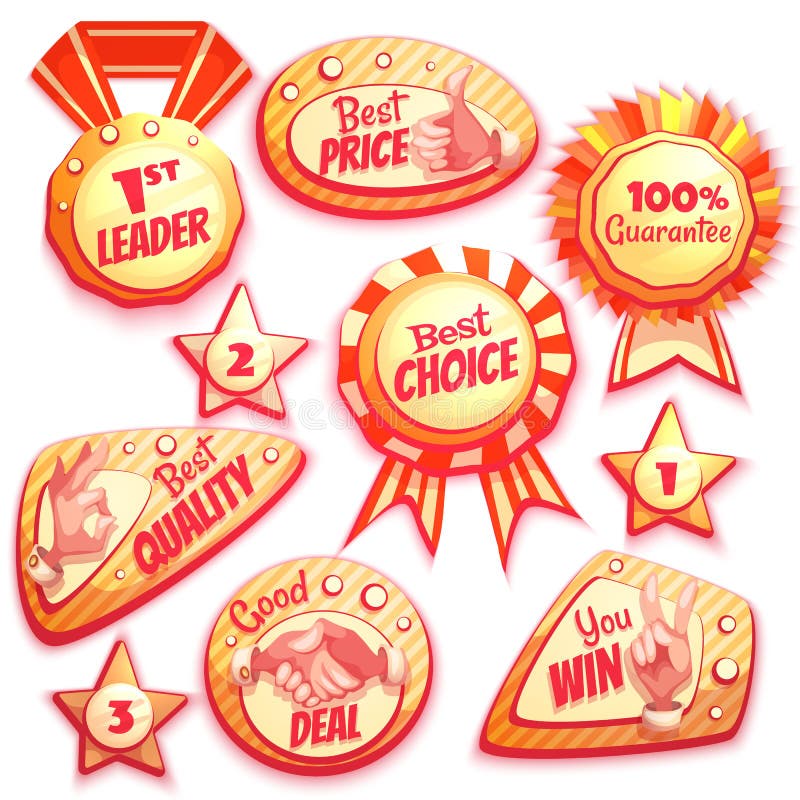 Set of winner ribbons stock vector. Illustration of achievement - 101521114