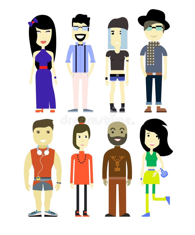 Vector Illustration of Different People Characters, Set Collection ...