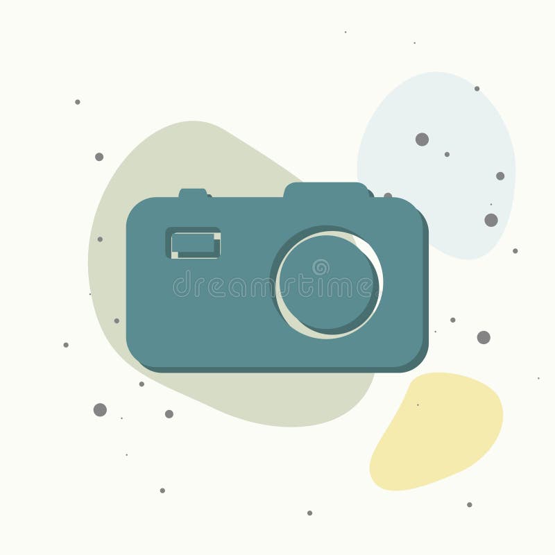 Retro Camera Icon Vector. Vector White Illustration on Black Background ...