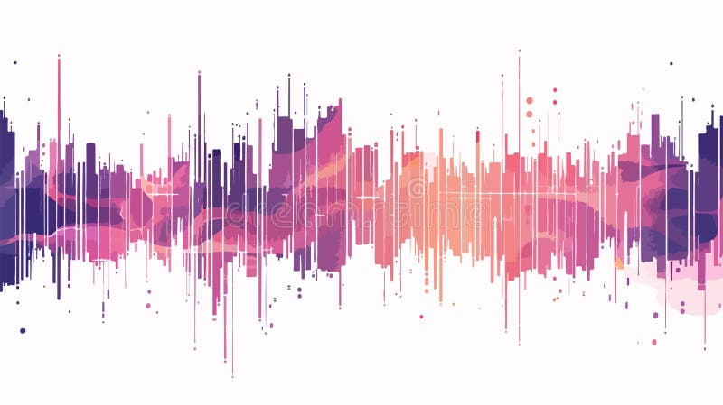 Dynamic Digital Sound Waves on Black Background Vector Illustration ...